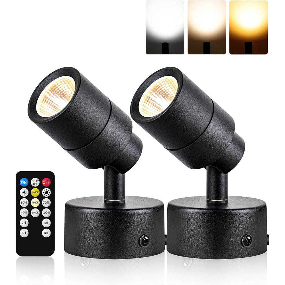 120V 3W LED Dimmable Indoor Floor Spotlight with Timer & Remote & 5.9 ...
